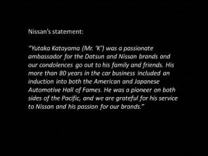 Nissan-Statement-Yutaka-Katayama | The Car Blog