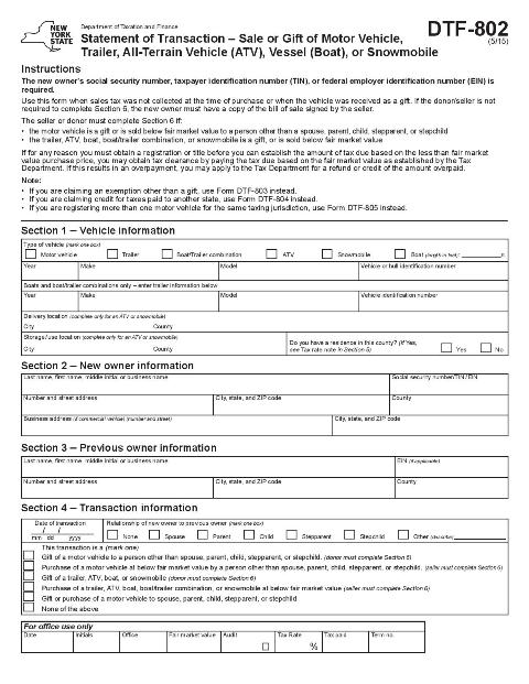 Dtf 802 Online Fillable Form - Printable Forms Free Online